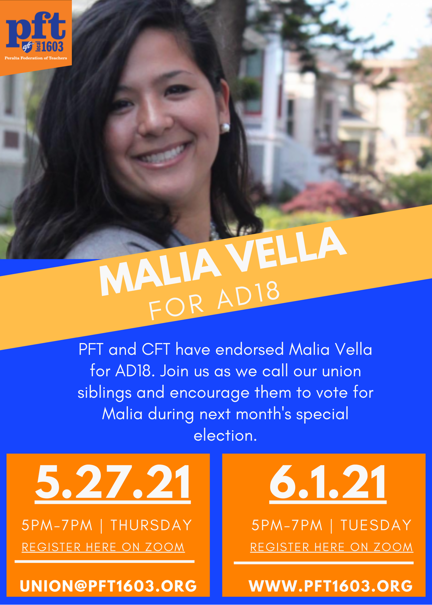 Phone Banking for Malia Vella AD18 | Peralta Federation of Teachers